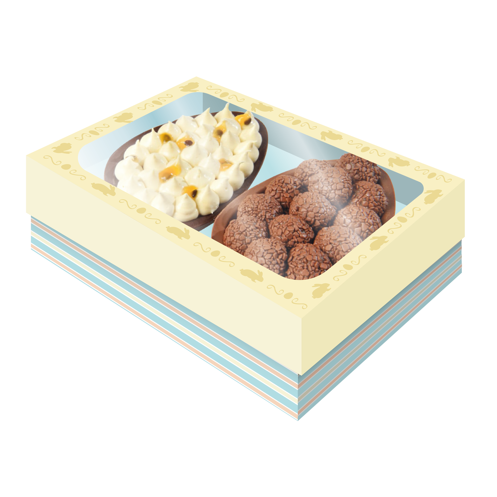 Caixa 2 Ovos Visor Pp Candy Amarelo Fest