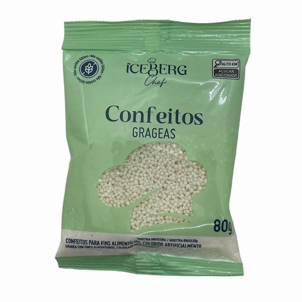 Confeito Colorido Branco 80g Iceberg